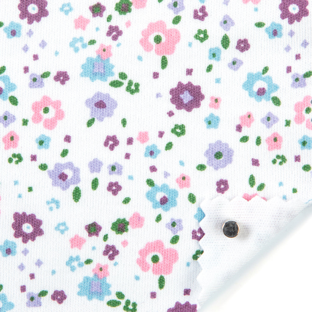 Floral Stretch Combed Cotton Double Knit / Interlock A127408 – Yardblox ...