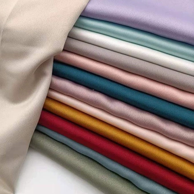 Yardblox Exclusive Luxury Silk Collection Solid Multi Color Non-Stretch ...