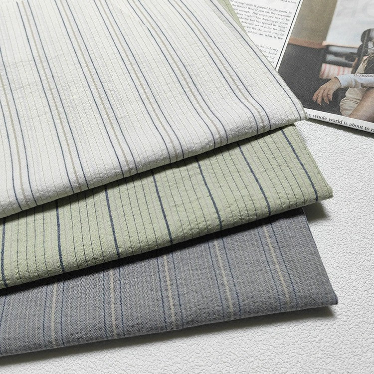 Stripes Salt shrinking / Puckered Washed Cotton Plain Woven RT01515 ...